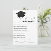 Simple graduation Know the graduate best game Card | Zazzle