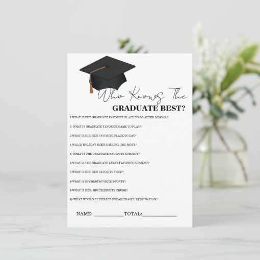 Simple graduation Know the graduate best game Card | Zazzle