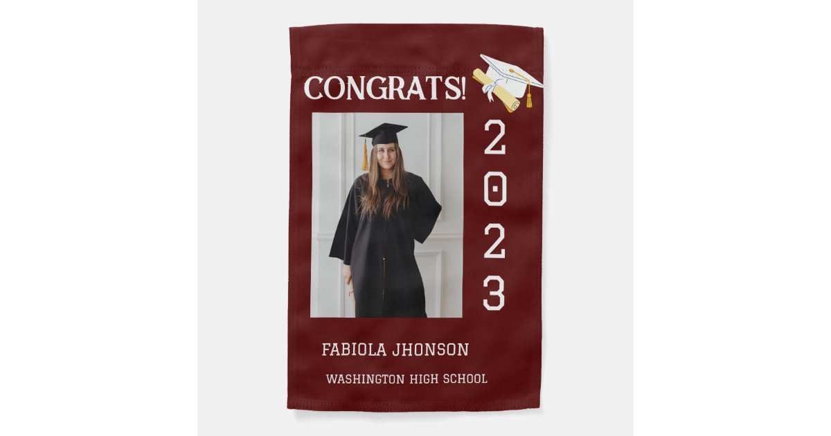 Simple Graduation party Garden Flag | Zazzle