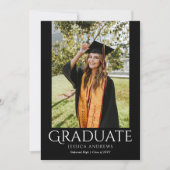 Simple Graduation Stylish Modern Grad Party Photo Invitation | Zazzle