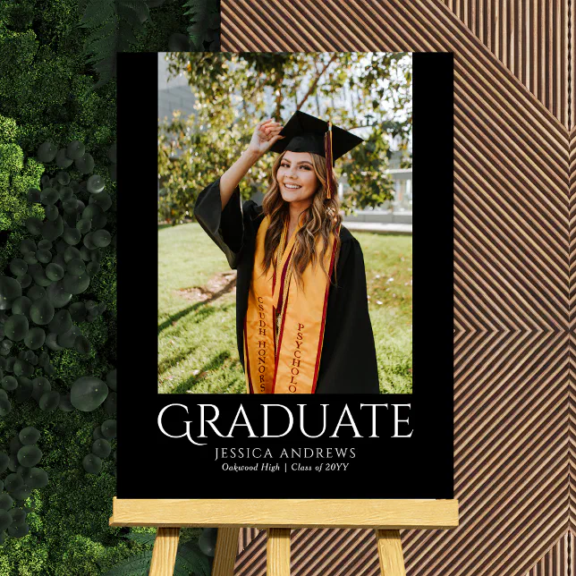 Simple Graduation Stylish Modern Graduate Photo Foam Board | Zazzle