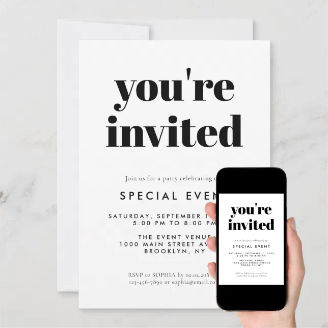 Simple Grand Opening Special Event Business Launch Invitation | Zazzle