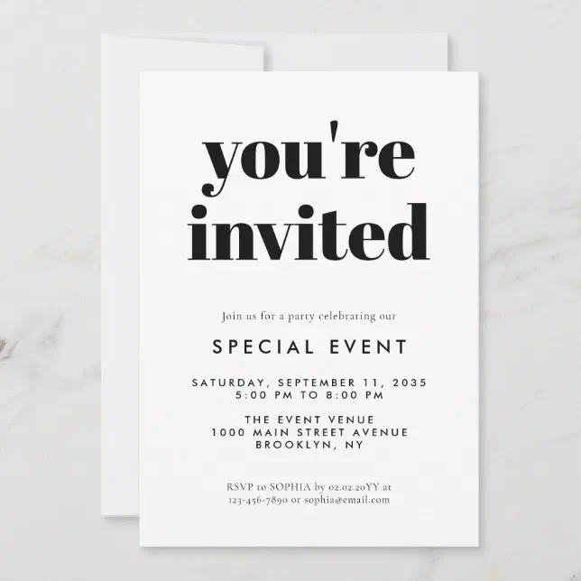Simple Grand Opening Special Event Business Launch Invitation | Zazzle