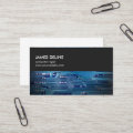 Simple Gray Blue Circuit Board Computer Repair Business Card | Zazzle