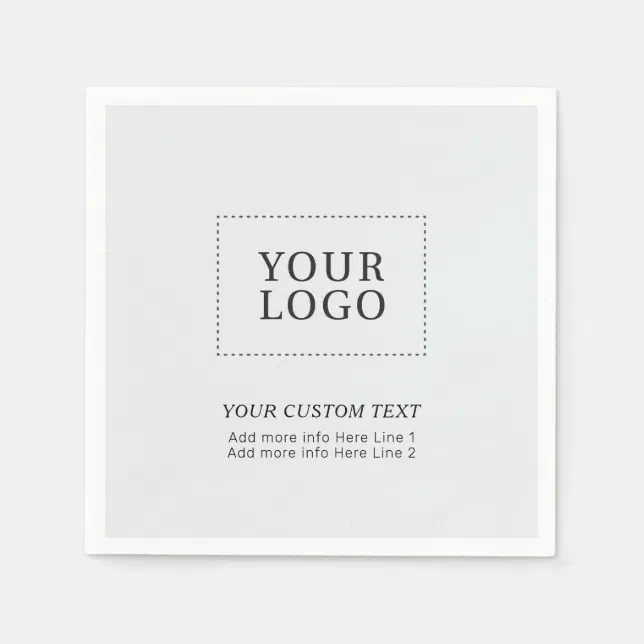 Simple Gray Custom Business Logo Promotional Napkins | Zazzle