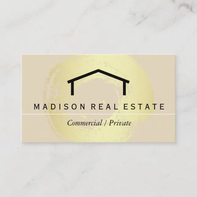 Simple (gray) / House Logo Business Card | Zazzle