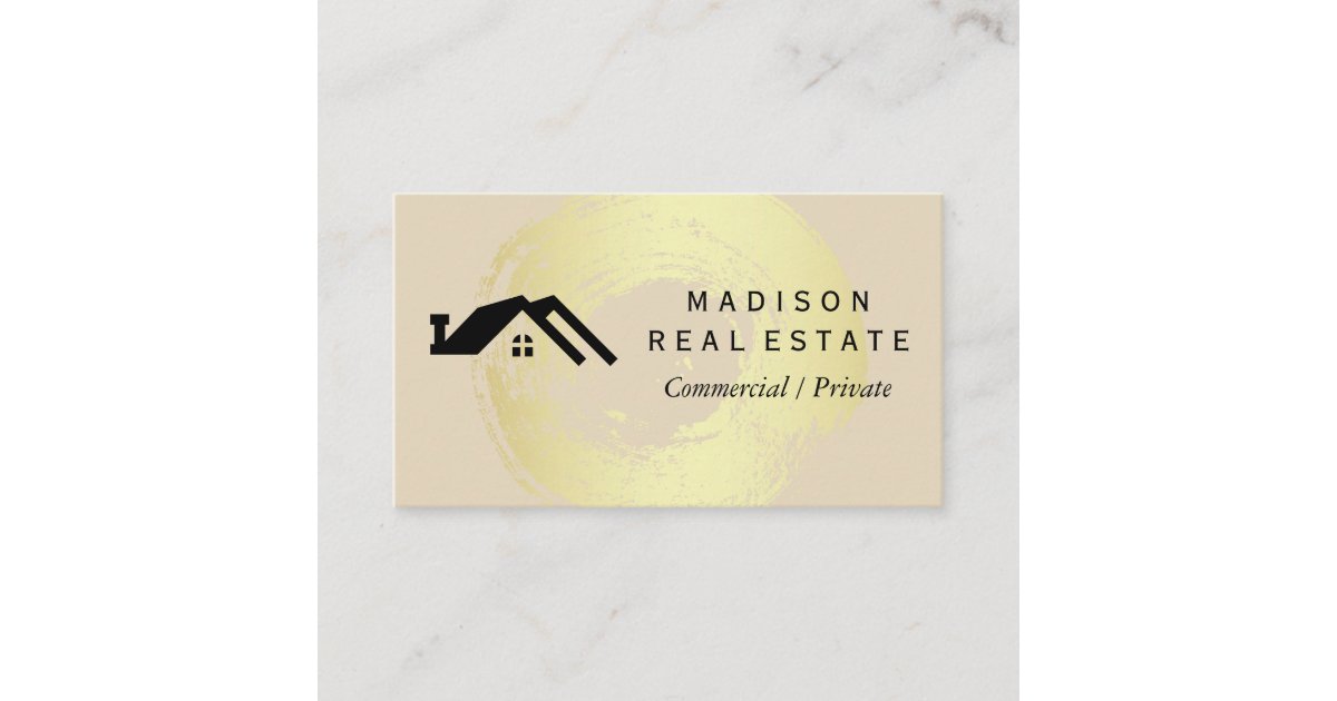 Simple (gray) / House Logo II Business Card | Zazzle