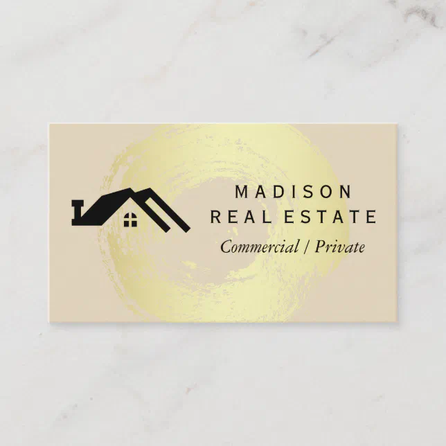 Simple (gray) / House Logo II Business Card | Zazzle
