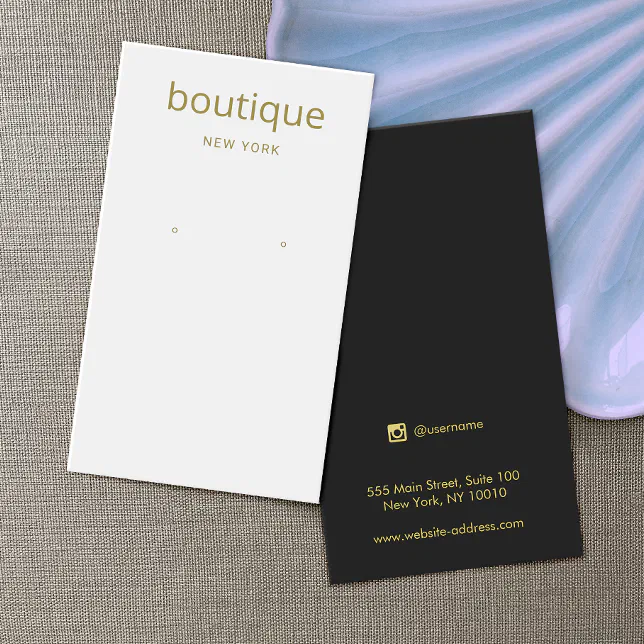 Simple Gray Modern Long Earring Display Card | Zazzle