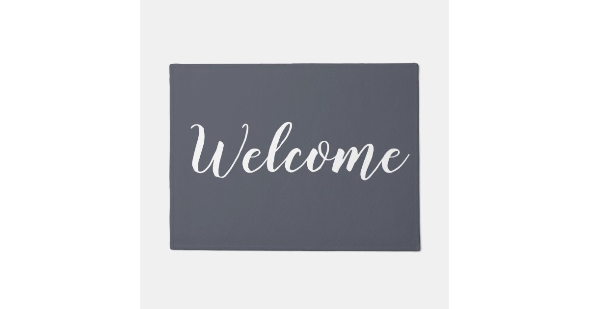 Simple Gray Welcome Doormat | Zazzle