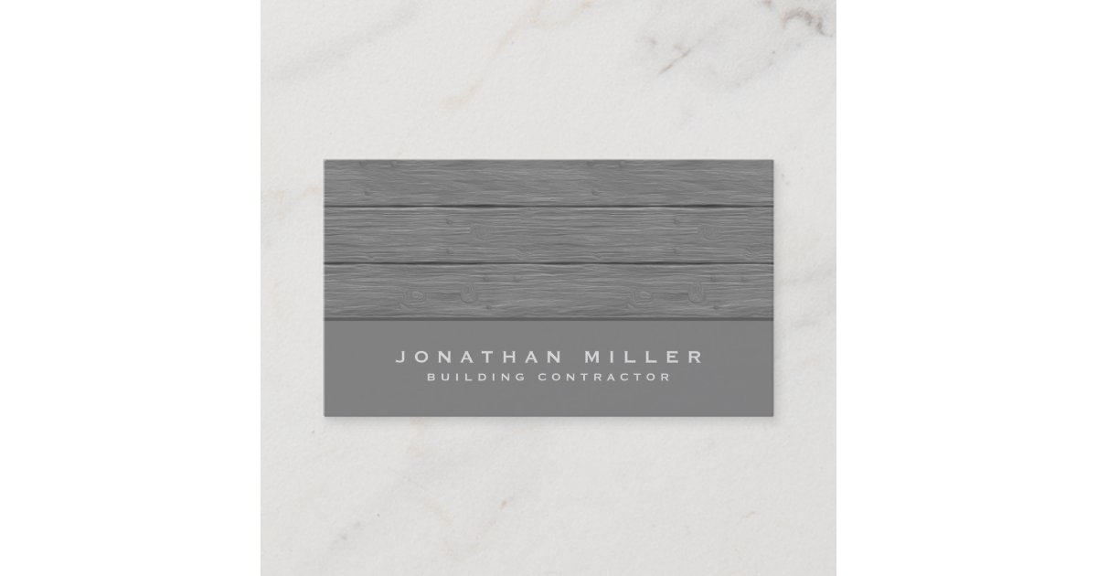 Simple Gray Wooden Plank Design Business Card | Zazzle