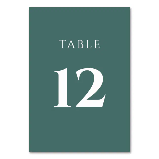 Simple Green and White Wedding Table Number | Zazzle