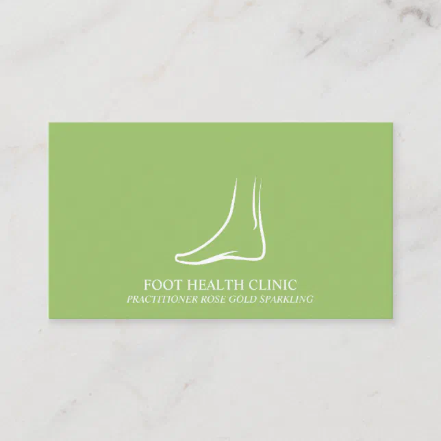 Simple Green Foot Cares Podiatry Practioner Doctor Business Card | Zazzle