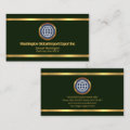 Simple Green Gold Borders Global Import Export Business Card | Zazzle