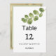 Simple green gold eucalyptus leaves Table Numbers | Zazzle