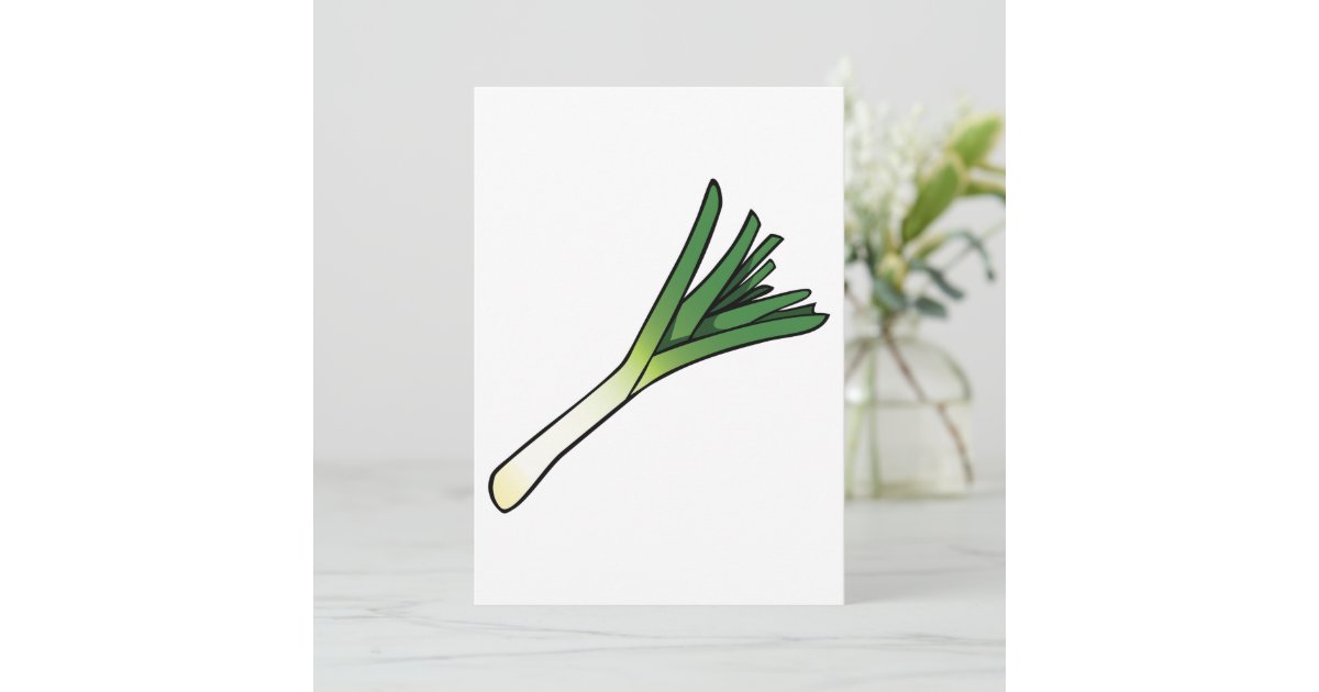 Simple Green Leek Vegetable Invitation | Zazzle