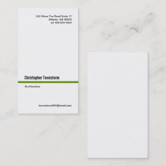Simple Green Line Vertical Business Card | Zazzle