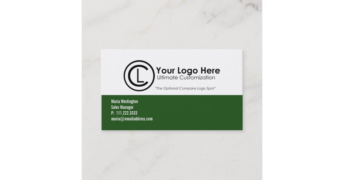 Simple Green Logo Business Cards | Zazzle