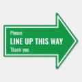 Simple Green PLEASE LINE UP THIS WAY Sign | Zazzle