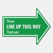 Simple Green PLEASE LINE UP THIS WAY Sign | Zazzle