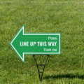 Simple Green PLEASE LINE UP THIS WAY Sign | Zazzle