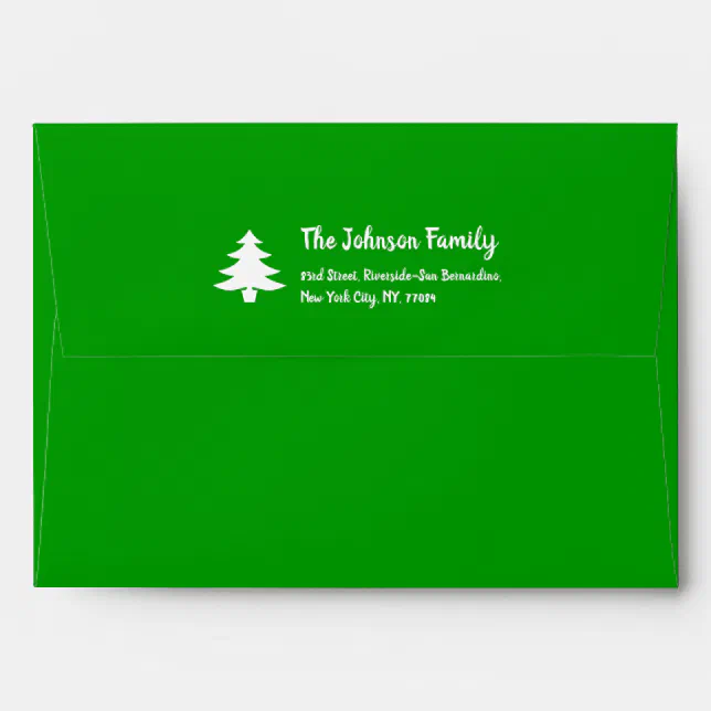 Simple Green White Christmas Party Holiday Mailing Envelope | Zazzle