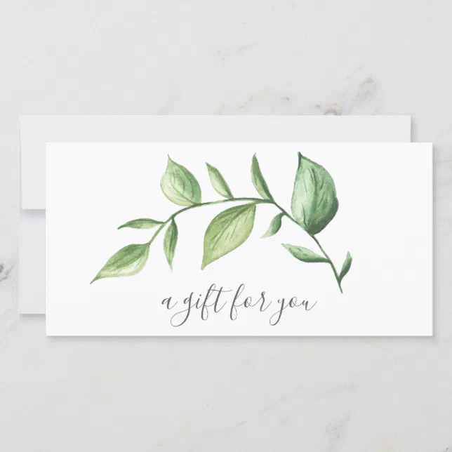 Simple Greenery Elegant Rustic Gift Certificate | Zazzle