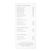 Simple Greenery Elegant Rustic Price List Rack Card | Zazzle