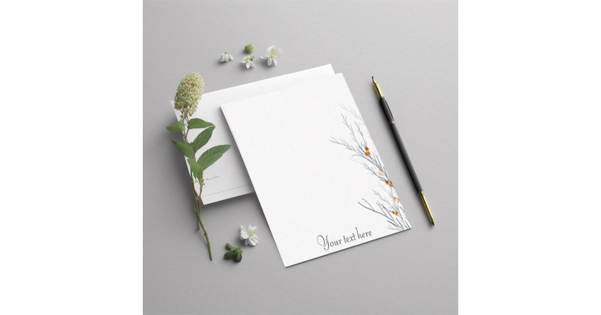 Simple greenery note card | Zazzle