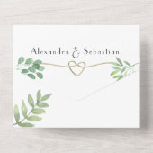 Simple Greenery Wedding All In One Invitation | Zazzle