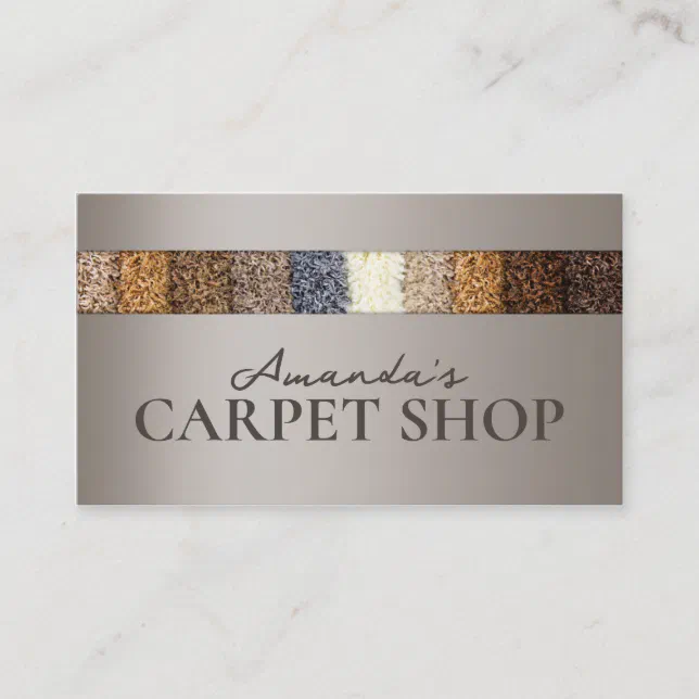 Simple Grey Carpet Shop Card | Zazzle