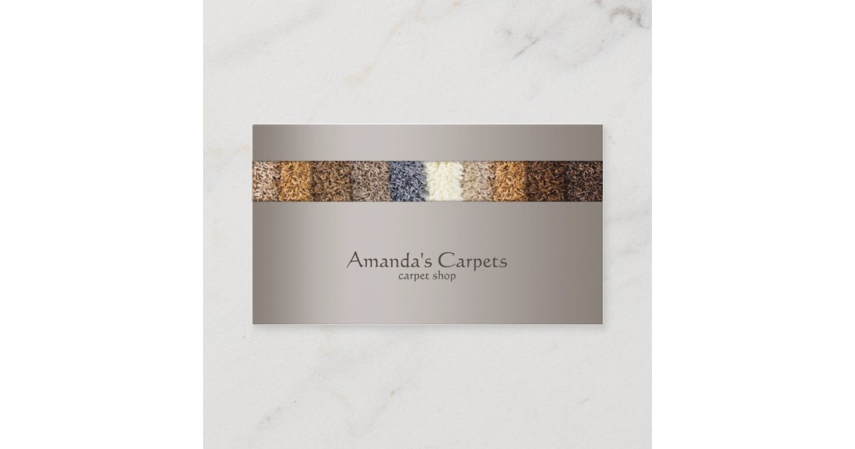 Simple Grey Carpet Shop Card | Zazzle