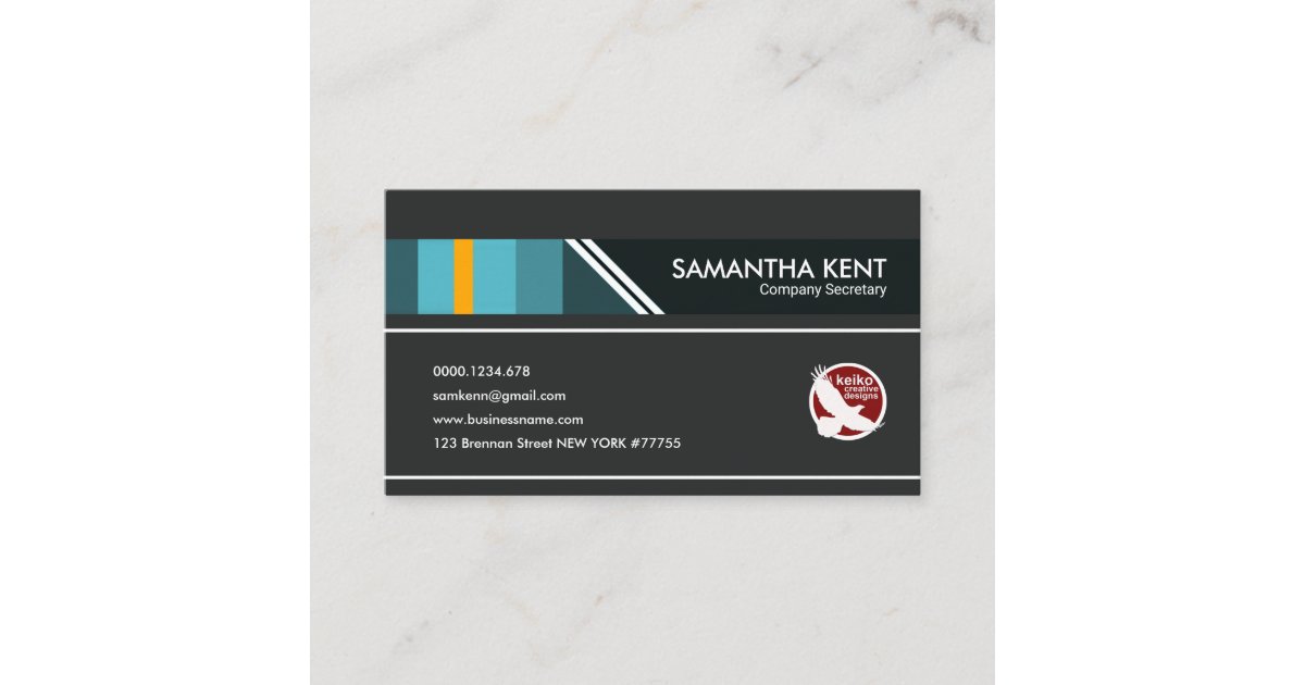 Simple Grey Elegance Company Secretary Business Card | Zazzle.com