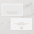 Simple Grey Gray White Border Professional Calling Card | Zazzle