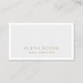 Simple Grey Gray White Border Professional Calling Card | Zazzle