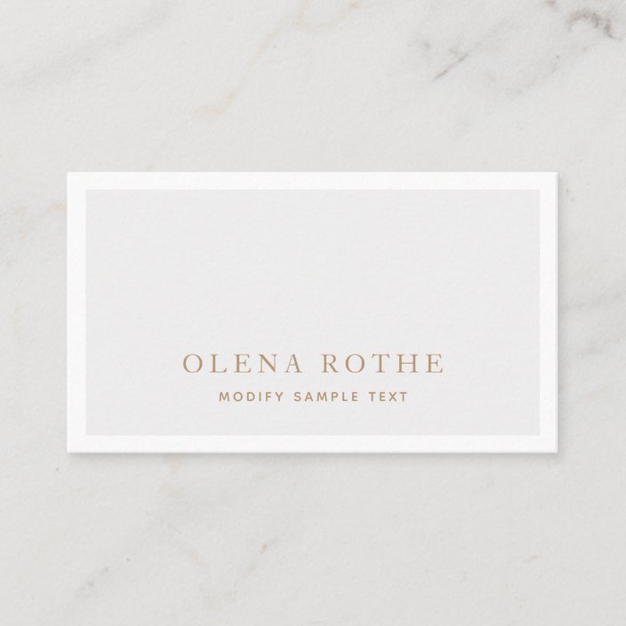 Simple Grey Gray White Border Professional Calling Card | Zazzle