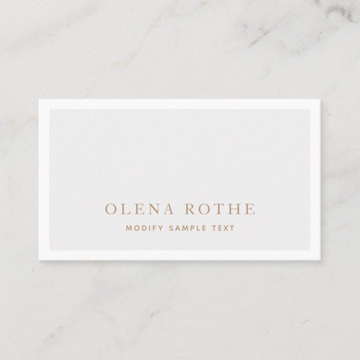 Simple Grey Gray White Border Professional Calling Card | Zazzle