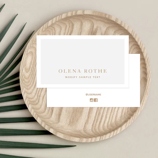 Simple Grey Gray White Border Professional Calling Card | Zazzle