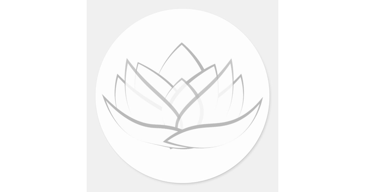 Simple Grey Lotus Flower Sticker | Zazzle