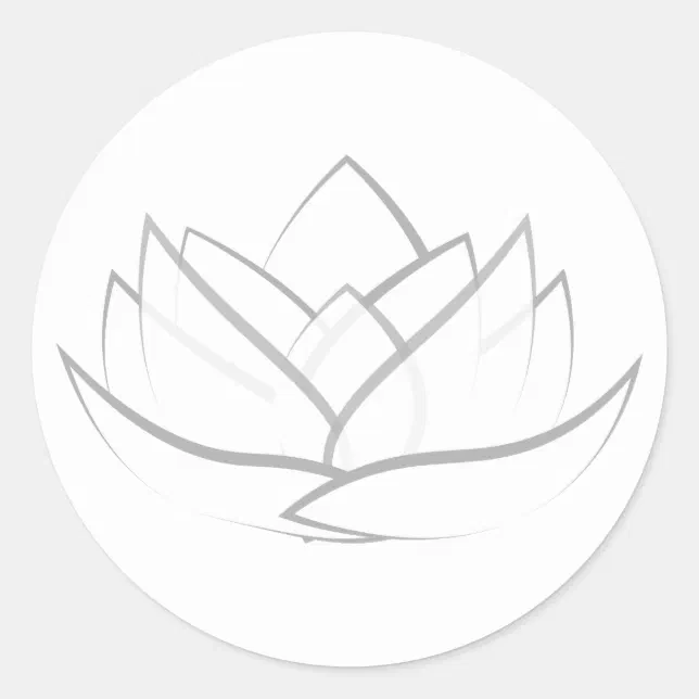 Simple Grey Lotus Flower Sticker | Zazzle