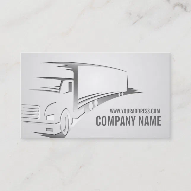 Simple Grey Minimalist Trailer Business Card | Zazzle