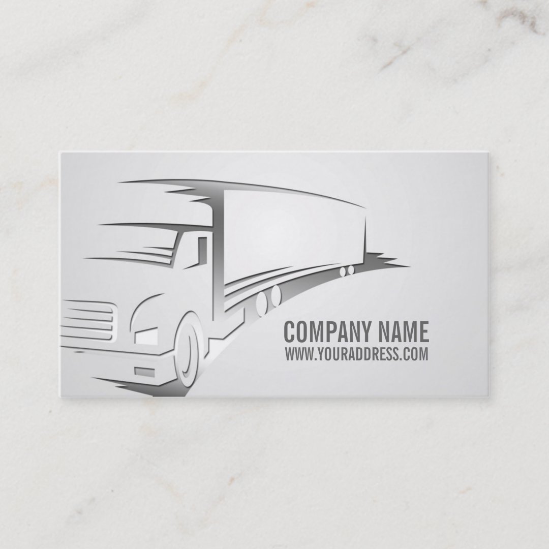 Simple Grey Minimalist Trailer Business Card | Zazzle