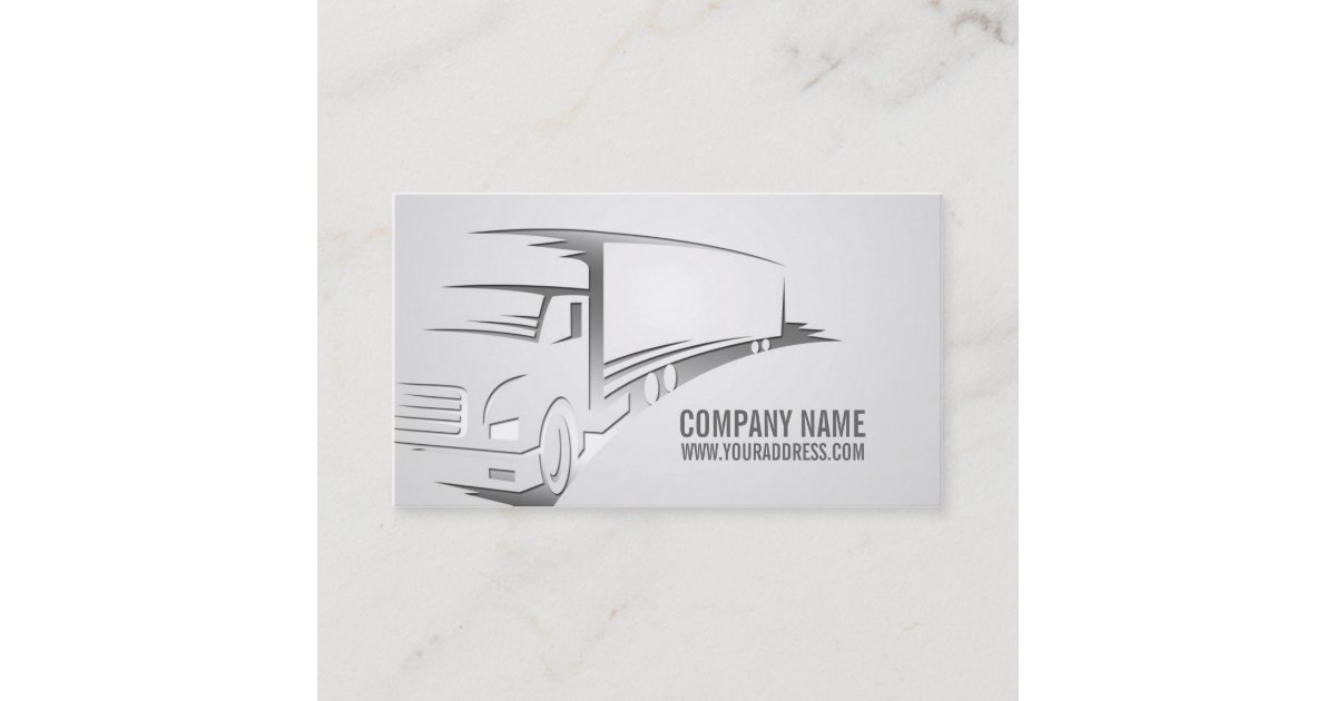 Simple Grey Minimalist Trailer Business Card | Zazzle