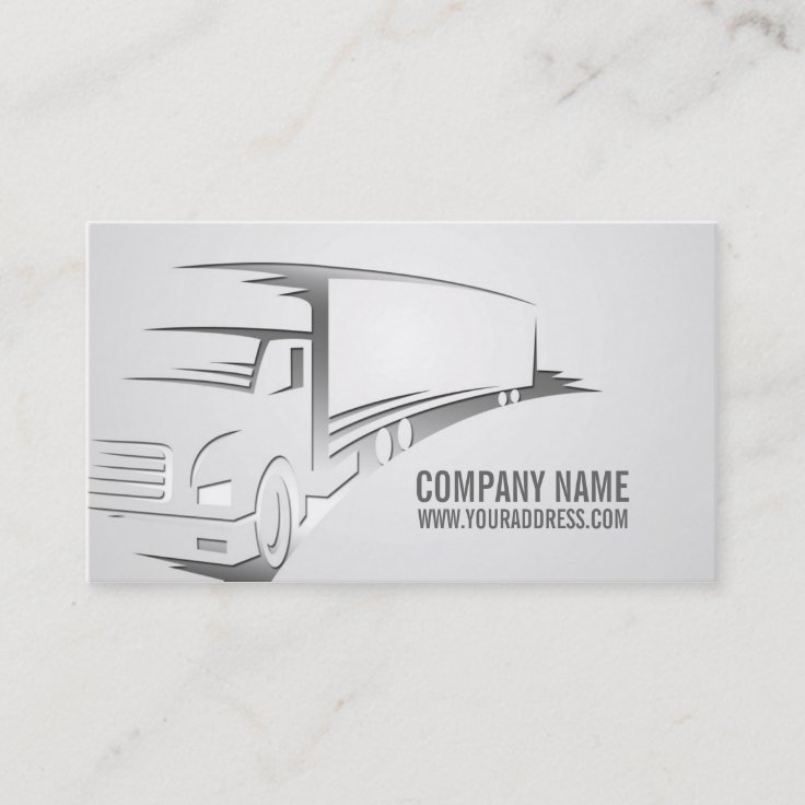 Simple Grey Minimalist Trailer Business Card | Zazzle