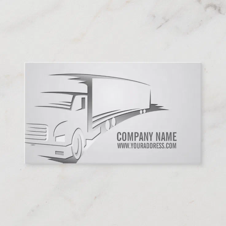 Simple Grey Minimalist Trailer Business Card | Zazzle
