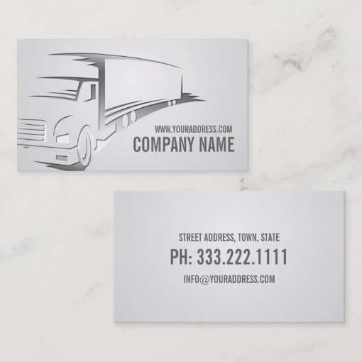 Simple Grey Minimalist Trailer Business Card | Zazzle