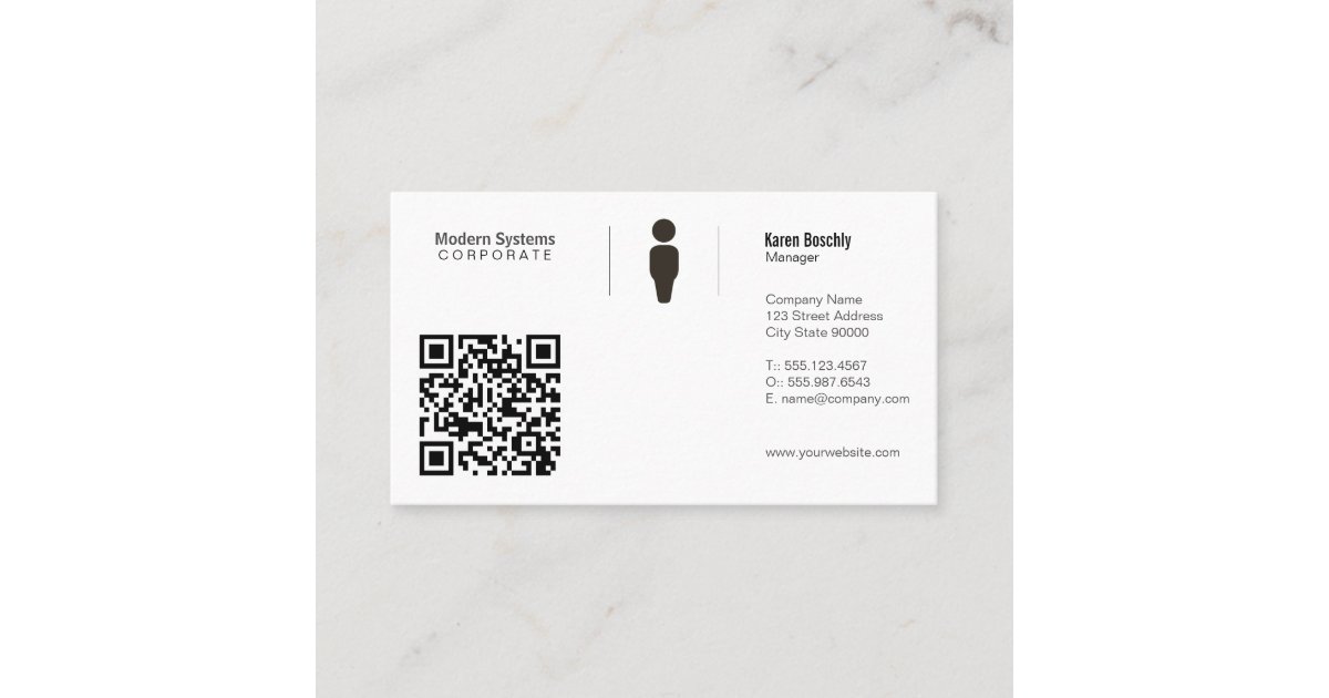 Simple Grid | QR Code Business Card | Zazzle