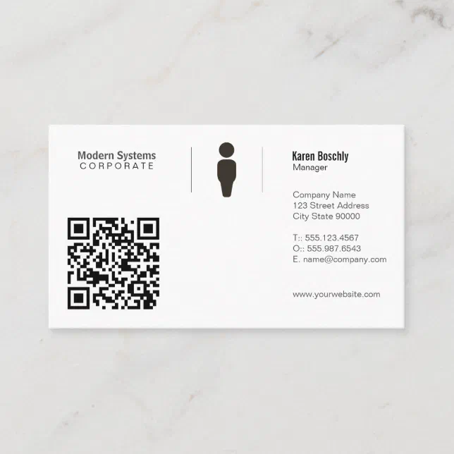Simple Grid | QR Code Business Card | Zazzle