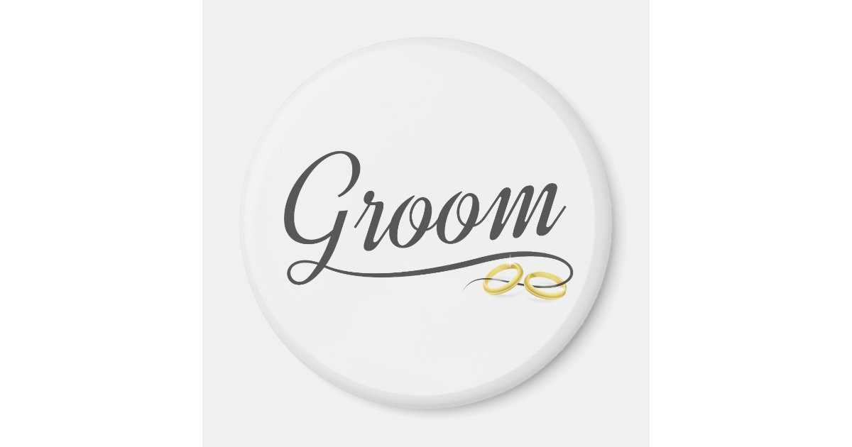Simple Groom Floral Wedding Calligraphy | Magnet | Zazzle