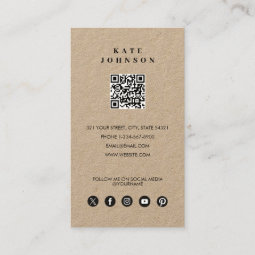 Simple Hairdresser Barber Beauty Salon QR Code Business Card | Zazzle